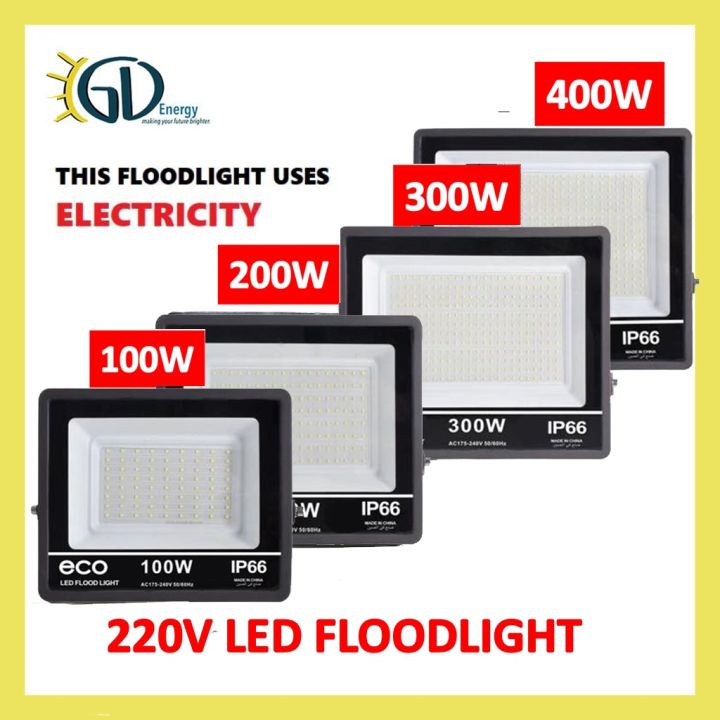 100W , 200W , 300W , 400W LED Light 220V Outdoor Lamp IP66 Waterproof Floodlight Spotlight ...
