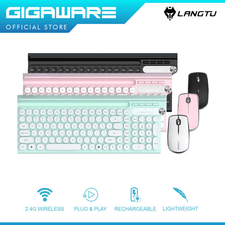 Gigaware Langtu LT500 2.4G Wireless Keyboard and Mouse Set Multimedia ...