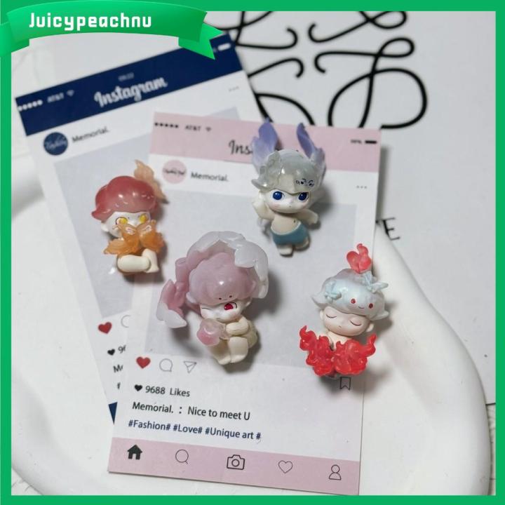 JUICYPEACHNU POP MART DIMOO Blind Box POP BEAN Cartoon Miniature Statue ...