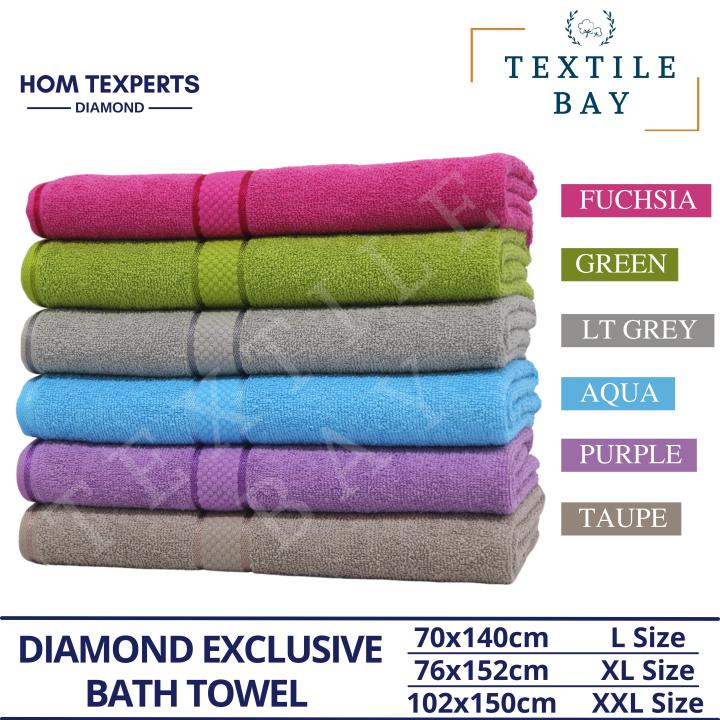 Diamond Adult Bath Towel 100 Cotton 27x54inch Kain Tuala Mandi Dewasa ...
