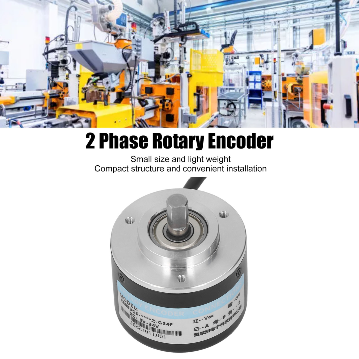 2 Phase Incremental Rotary Encoder 50mm Outer Diameter IP50 PNP Rotary Encoder DC5‑24V 600P/R ...