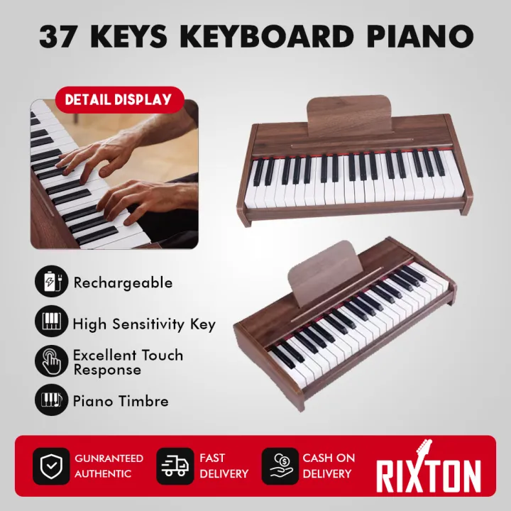 Rixton 37 Keys Digital Wood Piano High Sensitivity Weighted Keyboard ...