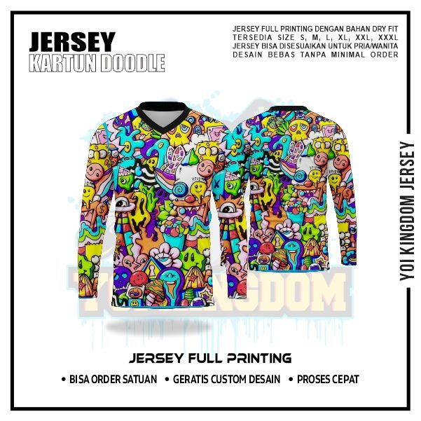 Jersey Doodle | free custom nama dan logo | free desain | Lazada Indonesia