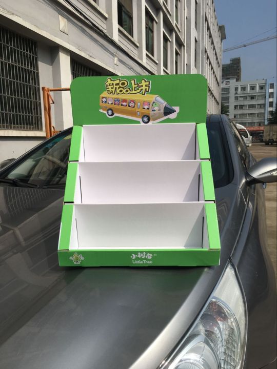 Customized pdq paper display box floor-standing corrugated paper shelf ...