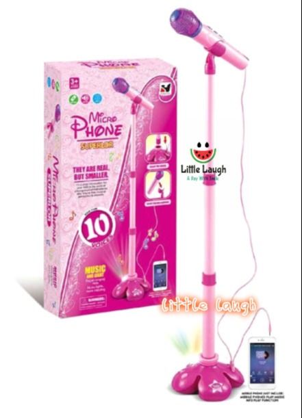 Kids Microphone Adjustable Singer Toys with Crystal Mic (music and ...