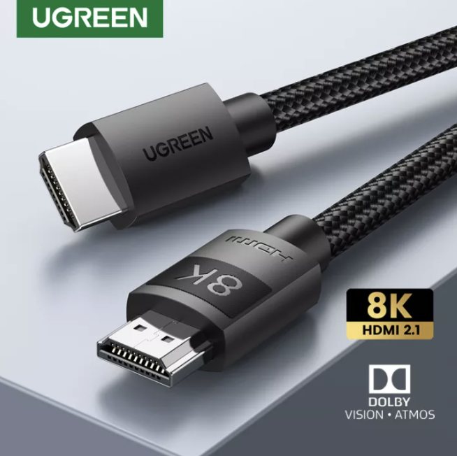 [ส่งไวจากไทย] UGREEN สาย HDMI 2.1 Cable 8K HDMI Braided Cord 4K/120Hz 8K/60Hz Dynamic HDR eARC ...