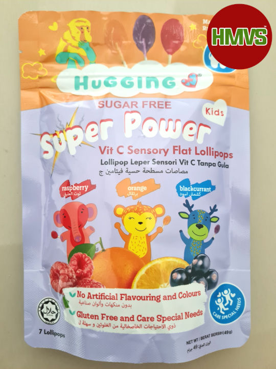 [Hugging Love] Sugar Free Super Power Vit C Sensory Flat Lollipops - 7 ...