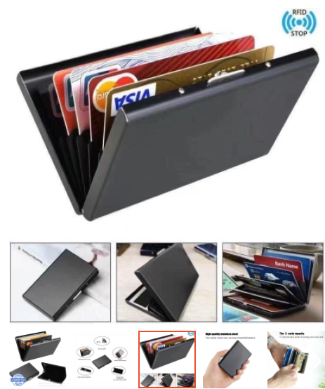 Anti-scan Stainless Steel Case RFID Blocking Wallet ID Credit Card ...