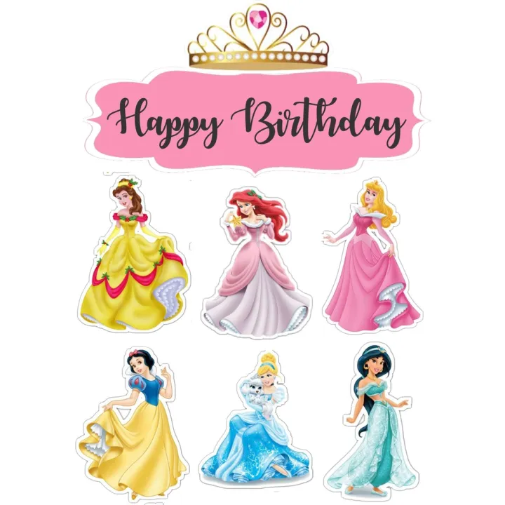 JUMBO TOPPER CAKE ULANG TAHUN / HIASAN KUE PRINCESS DISNEY | Lazada ...