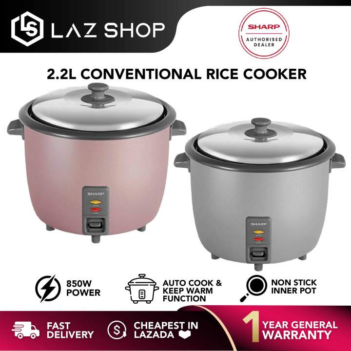 Sharp 2.2L Conventional Rice Cooker KSH228SPK | KSH228SSL | Non-Stick ...