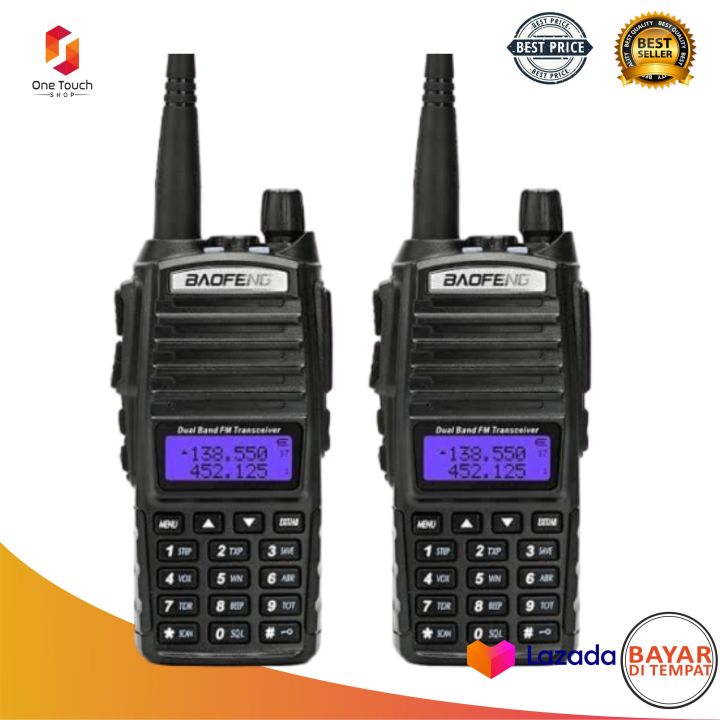 [Bayar di Tempat] Paket Sepasang 2 Unit Radio HT Handy Talky Walkie Talkie Baofeng UV 82 UV82 ...