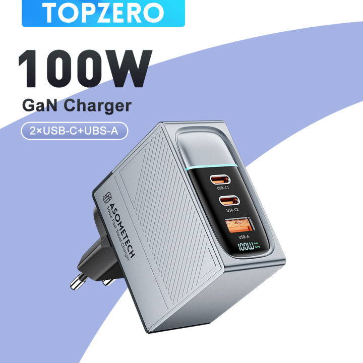 TOPZERO GaN Charger 100W PD Fast Charger For Phone 14 13 12 Pro Max USB ...