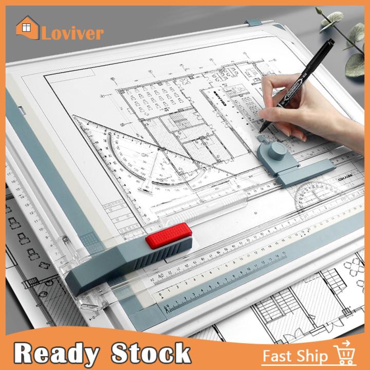 Loviver Drafting Table A3 Engineering Portable Architect with Graphic ...