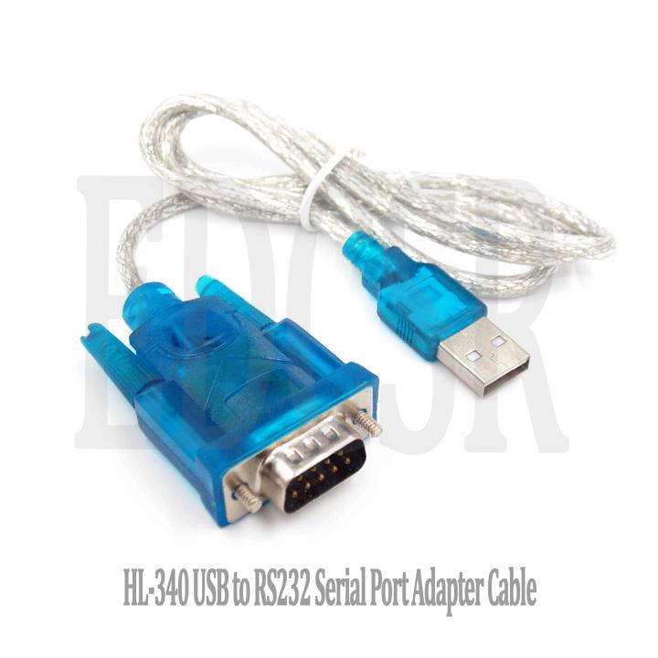 HL-340 USB to RS232 Serial Port Adapter Cable - BLUE + Silver (80cm ...