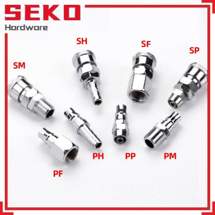 Quick Connect Pneumatic Coupler Compressor Hose Coupler 1/4 Connector ...