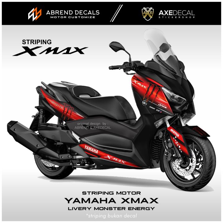 Striping Yamaha Xmax Monster / Stiker Motor X-Max Design Custom Stock ...