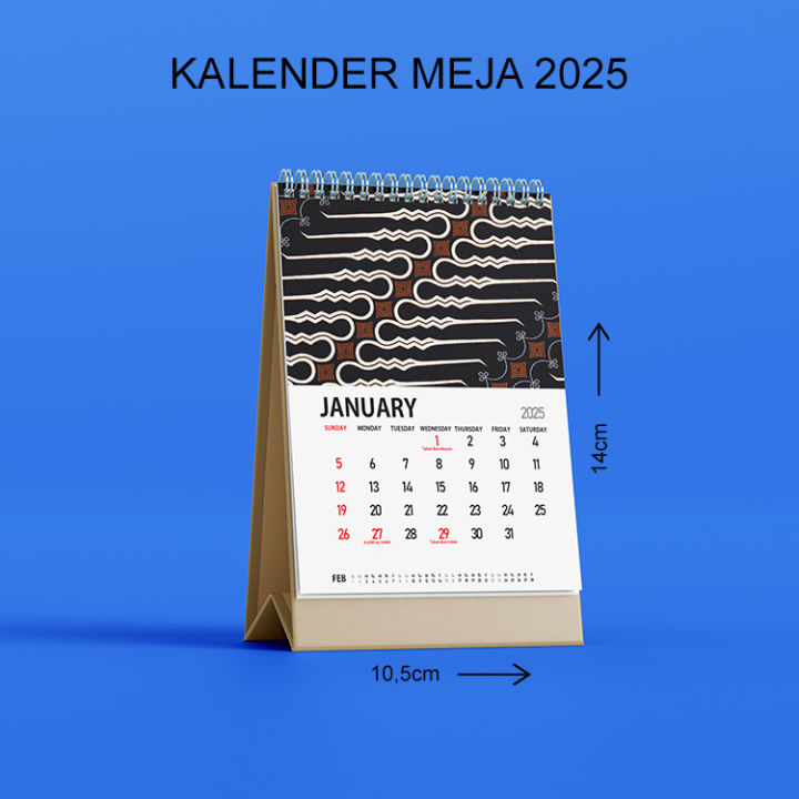 Kalender 2025 Lengkap Kalender Meja Ukuran Kecil Motif Batik Indonesia ...