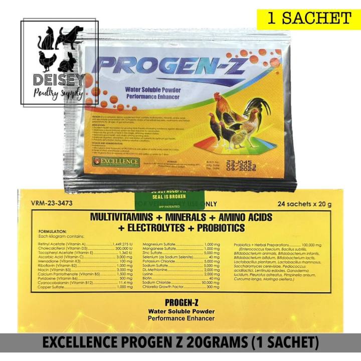 COD EXCELLENCE PROGEN Z MULTIVITAMINS + PROBIOTICS POWDER FOR GAMEFOWL ...