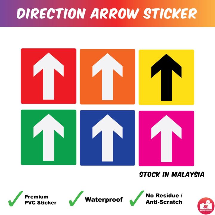 PREMIUM WATER PROOF ARROW DIRECTIONS FLOOR STICKER / STICKER LANTAI ...