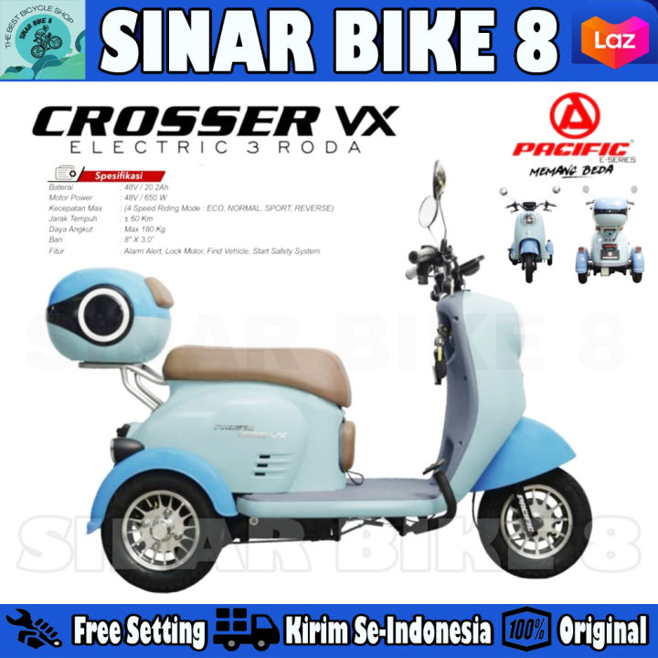 Sepeda Motor Listrik PACIFIC CROSSER VX Electric E Bike Roda Tiga | Lazada Indonesia