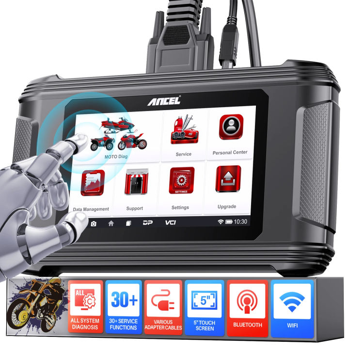 New ANCEL MT500 Motorcycle Scanner Full System Diagnosis Multi-reset ...