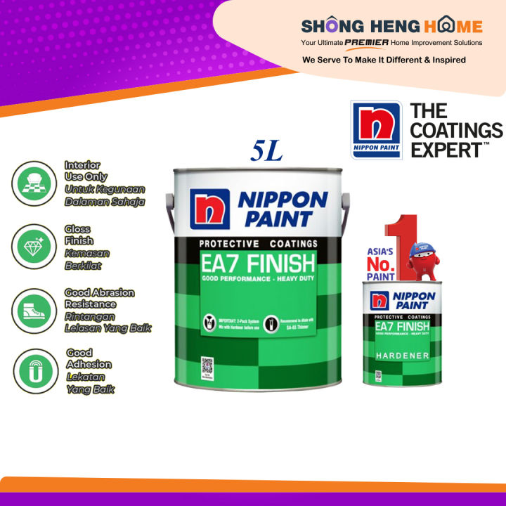 5L Nippon Paint - EA7 Protective Coating (Epoxy-Floor Paint) - Color ...