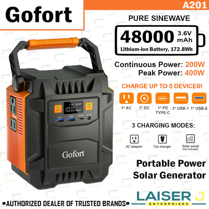 Gofort Portable Power Solar Generator A201 48000mAh •100% ORIGINAL & BRAND NEW• | Lazada PH
