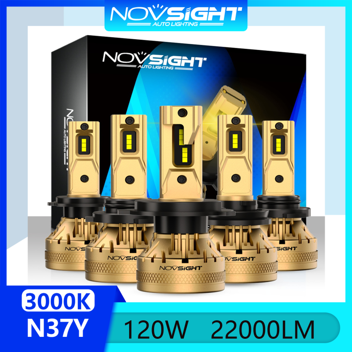 Novsight N37Y LED Car Headlight Bulb 9005(HB3) 9006(HB4) H4 H7 H11 LED Light for High/Low Beam ...