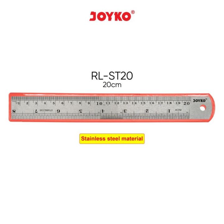 Ruler Joyko RL-ST20 Stainless Steel 20cm Mistar Penggaris Besi 20 cm ...