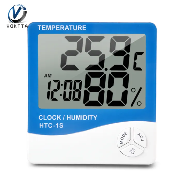 นาฬิกาดิจิตอลการเตือนเครื่องวัดอุณหภูมิความชื้นเทอร์โมมิเตอร์ไฟแบ็คไลท์ ...