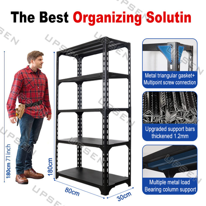 【SUPERSIZE 180*120*40CM】UPSEN All Metal RackAngle Steel Rack Shelves 4 ...