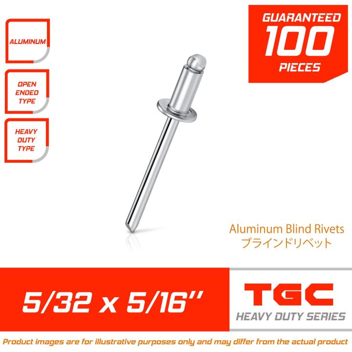 100PCS HEAVY DUTY Aluminum Blind Rivets 5/32 x 5/16 inches or Pop Rivet ...