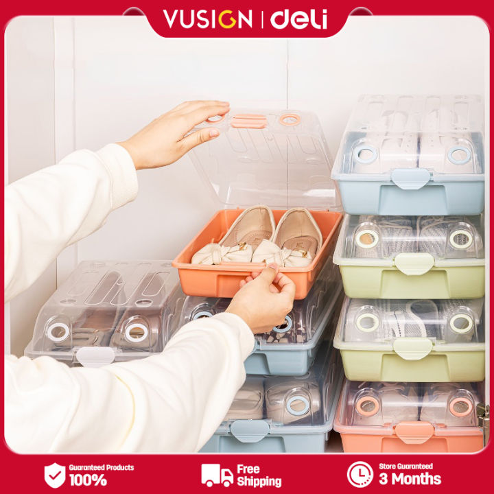 Deli Vusign Shoe Cabinet Firm PP Shoe Storage Box Stackable Rack ...