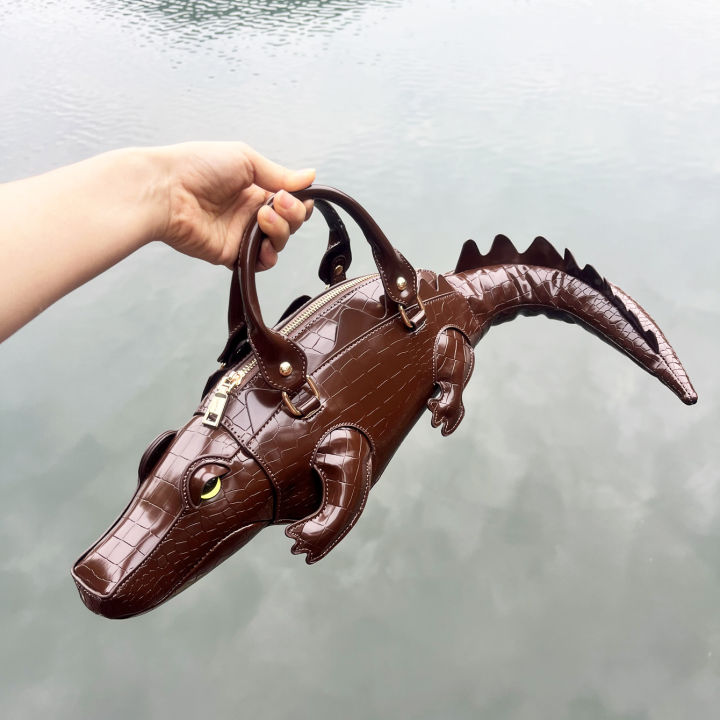 Funny Crocodile Shape PU Handbag Women Luxury High Quality Crossbody ...