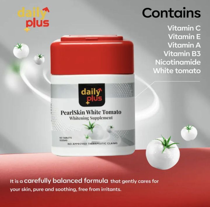 Daily Plus Whitening Supplement PearlSkin White Tomato | Lazada PH