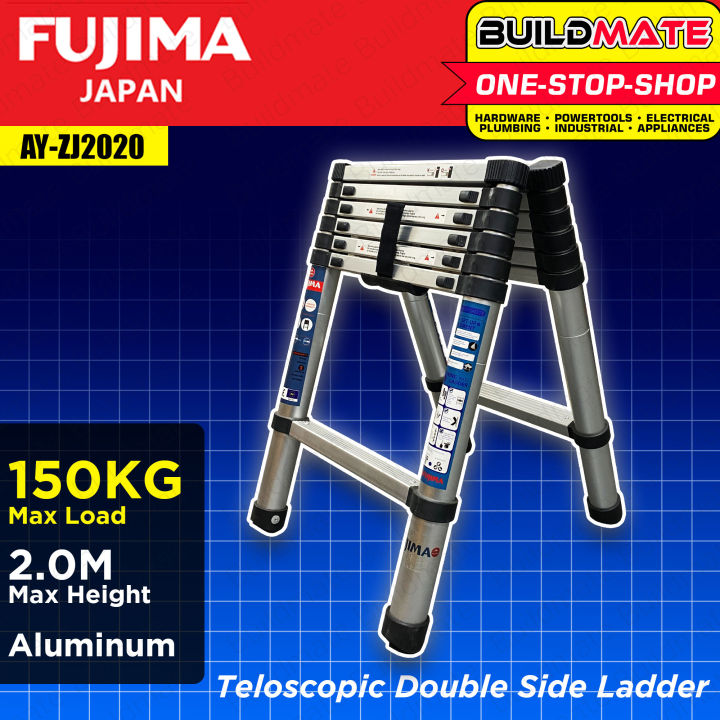 FUJIMA JAPAN Telescopic Double Side Ladder Aluminum 2 meters AY-ZJ2020 ...