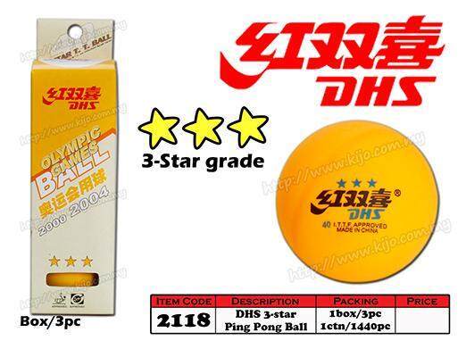 DHS 3-Star Ping Pong Ball Table Tennis Ball DHS Bola Ping Pong 红双喜3星 兵乓球 2118 | Lazada