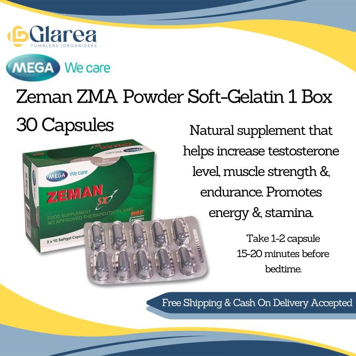 Zeman ZMA Powder Soft-Gelatin 1 Box 30 Capsules | Lazada PH
