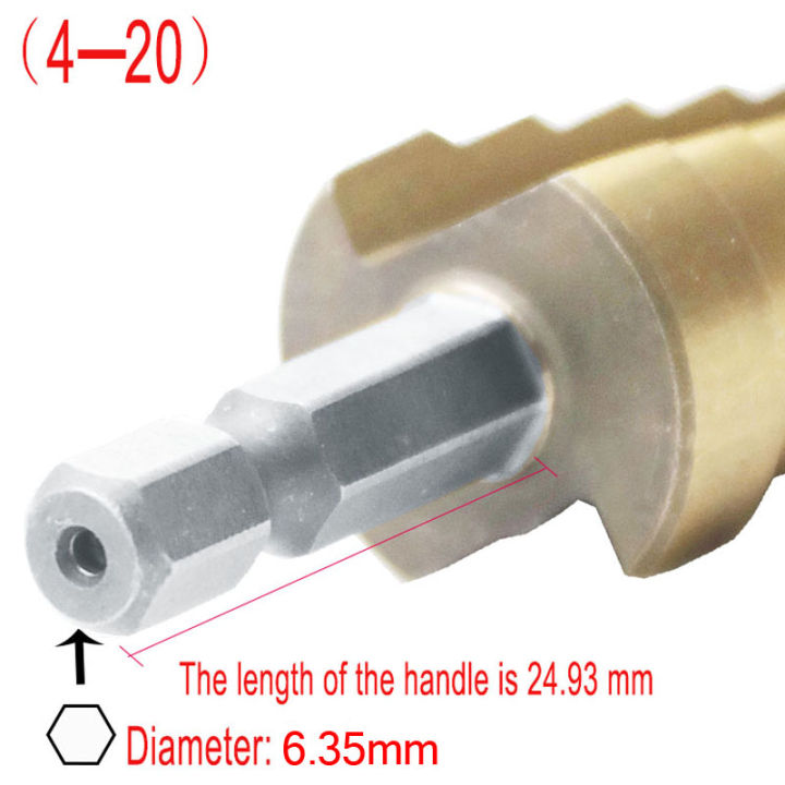 Metric Spiral Flute Step Hss Steel 4241 Cone Titanium Coated Drill Bits ...