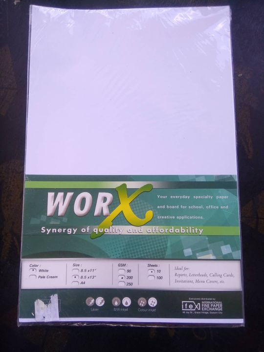 Worx Vellum Board (White - 20 GMS - Legal Size - 10 Sheets) | Lazada PH