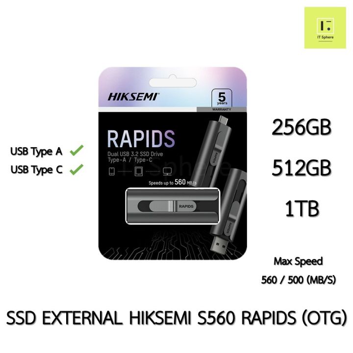 OTG SSD External HIKSEMI S560 RAPIDS 256GB 512GB 1TB SSD Portable Type ...