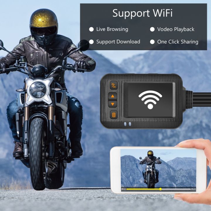SE20 Motorcycle Recorder Double Lens Camera Driving Video Camcorder DVR ...