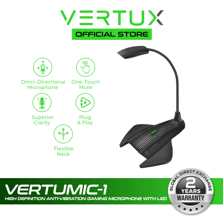 Vertux Vertumic-1 HD Anti-Vibration Gaming Microphone with LED | Lazada PH