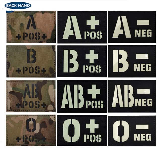VIPERADE Multicam Ccamouflage Reflective Velcro Badge A B O Blood Type ...