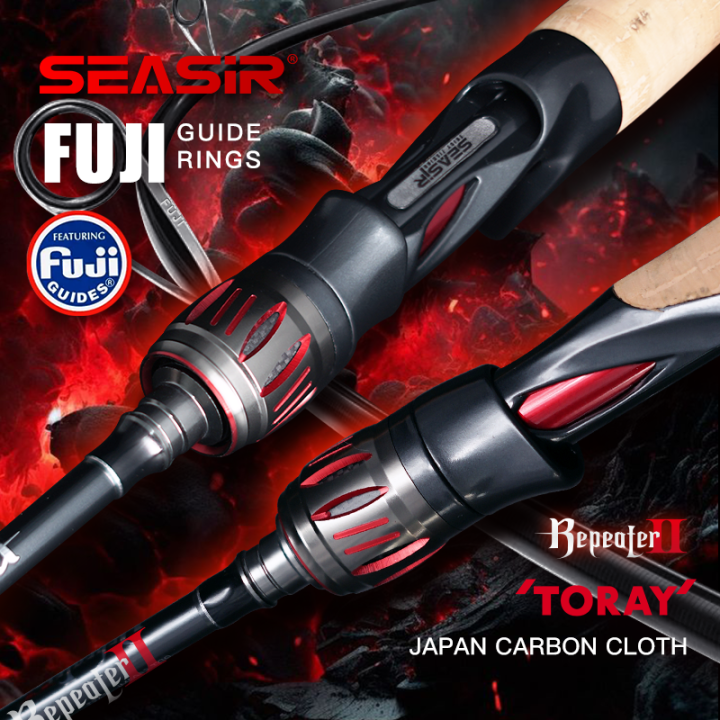 SEASIR REPEATER Fishing Rod FUJI-O Guide Rings Toray Carbon High Sensitivity 2A Grade Cork ...