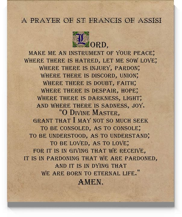 St Francis of Assisi Prayer Wall Art Ready to Frame Print Stunning Long ...