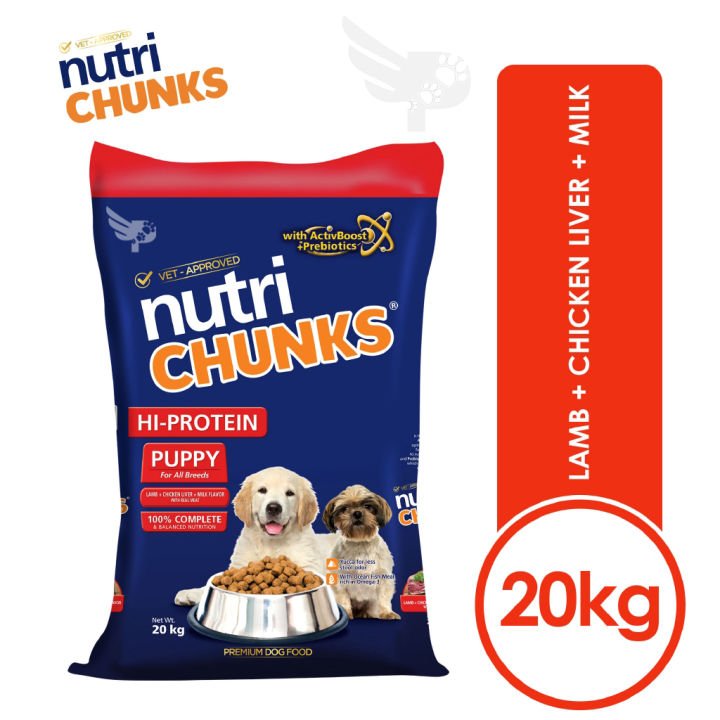 NUTRI CHUNKS HI-PROTEIN PUPPY 20kg (LAMB + CHICKEN LIVER + MILK FLAVOR) – Dog Food Philippines ...