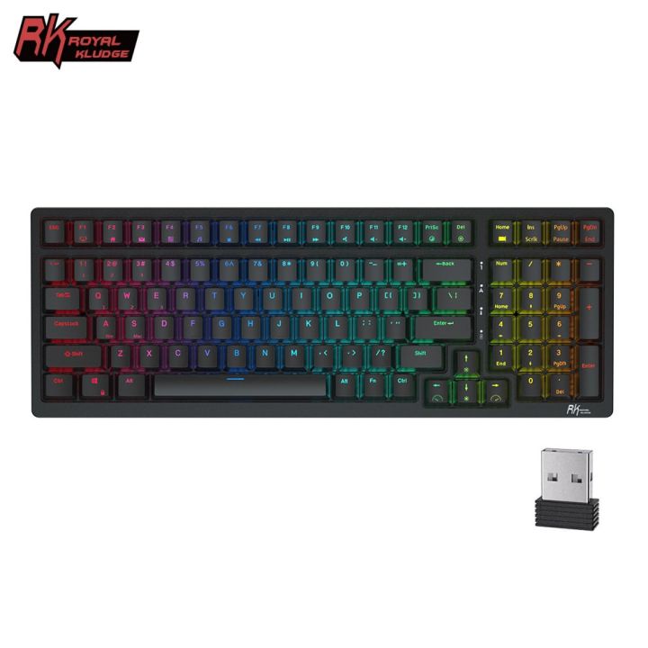 RK98 Royal Kludge Wireless Mechanical Keyboard 98 Keys Tri-mode 2.4G ...