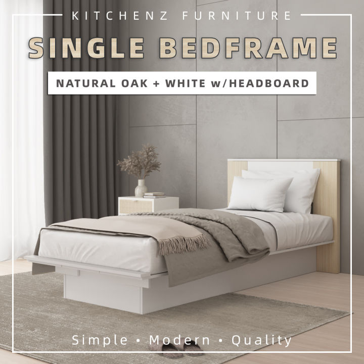 KitchenZ 6.6FT Jordan Series Wooden Single Bed Frame with without Headboard Katil Single Kayu BF J8901 J8902 Particle Board Bed Frame Modern Simple Design Bed Sturdy Durable Bed Frame Lazada Lazada