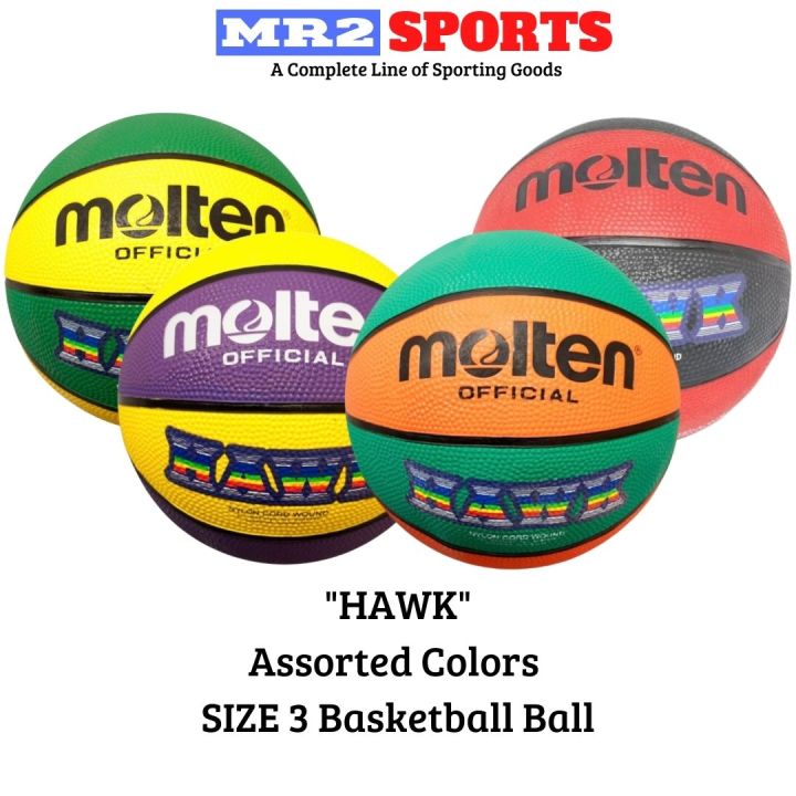 Molten Size 3 Kids Hawk Rubber Basketball Ball for Indoor/Outdoor Basketball Assorted Colors ...